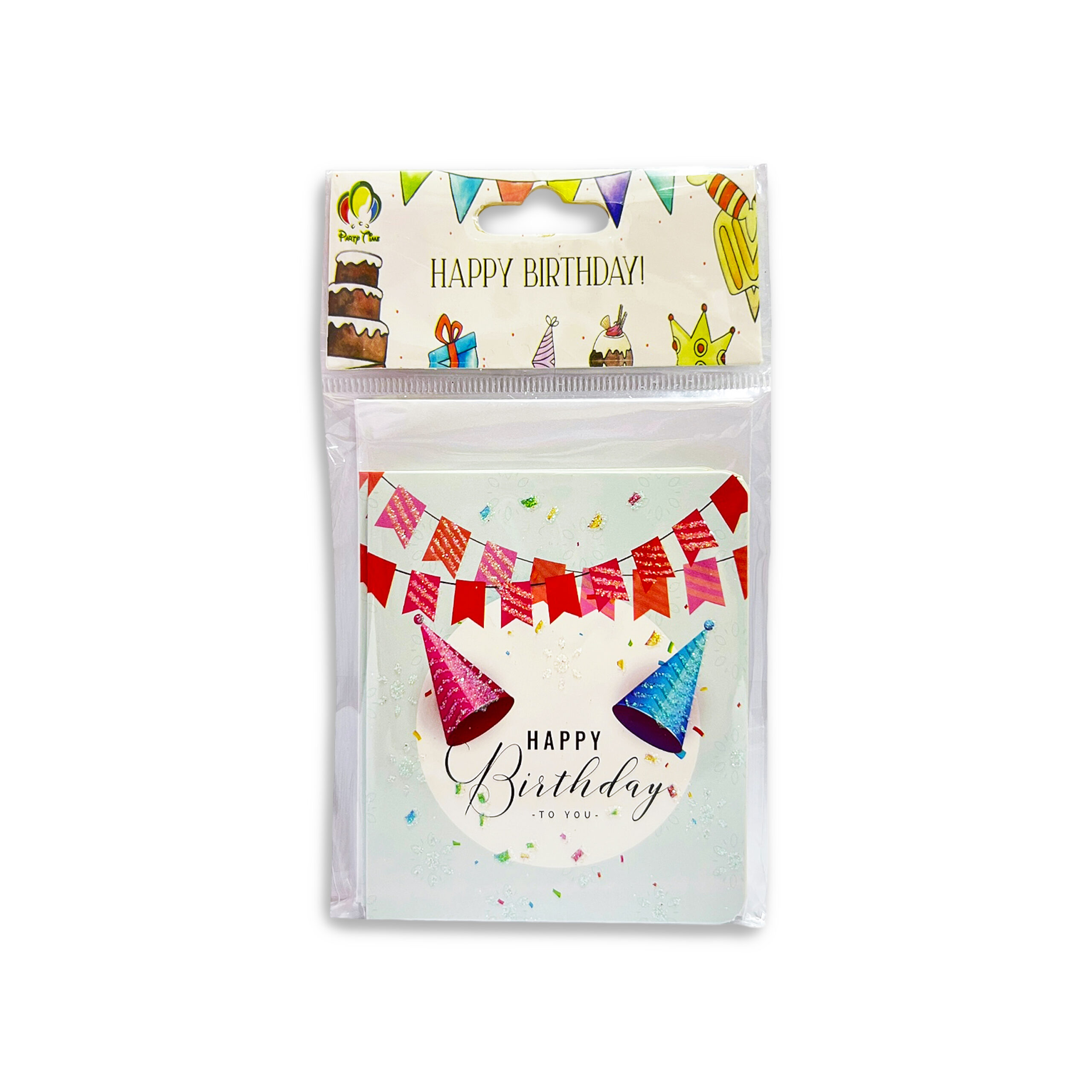 6pcs Mini Happy Birthday Greeting Cards with Envelope – Party Time Dubai