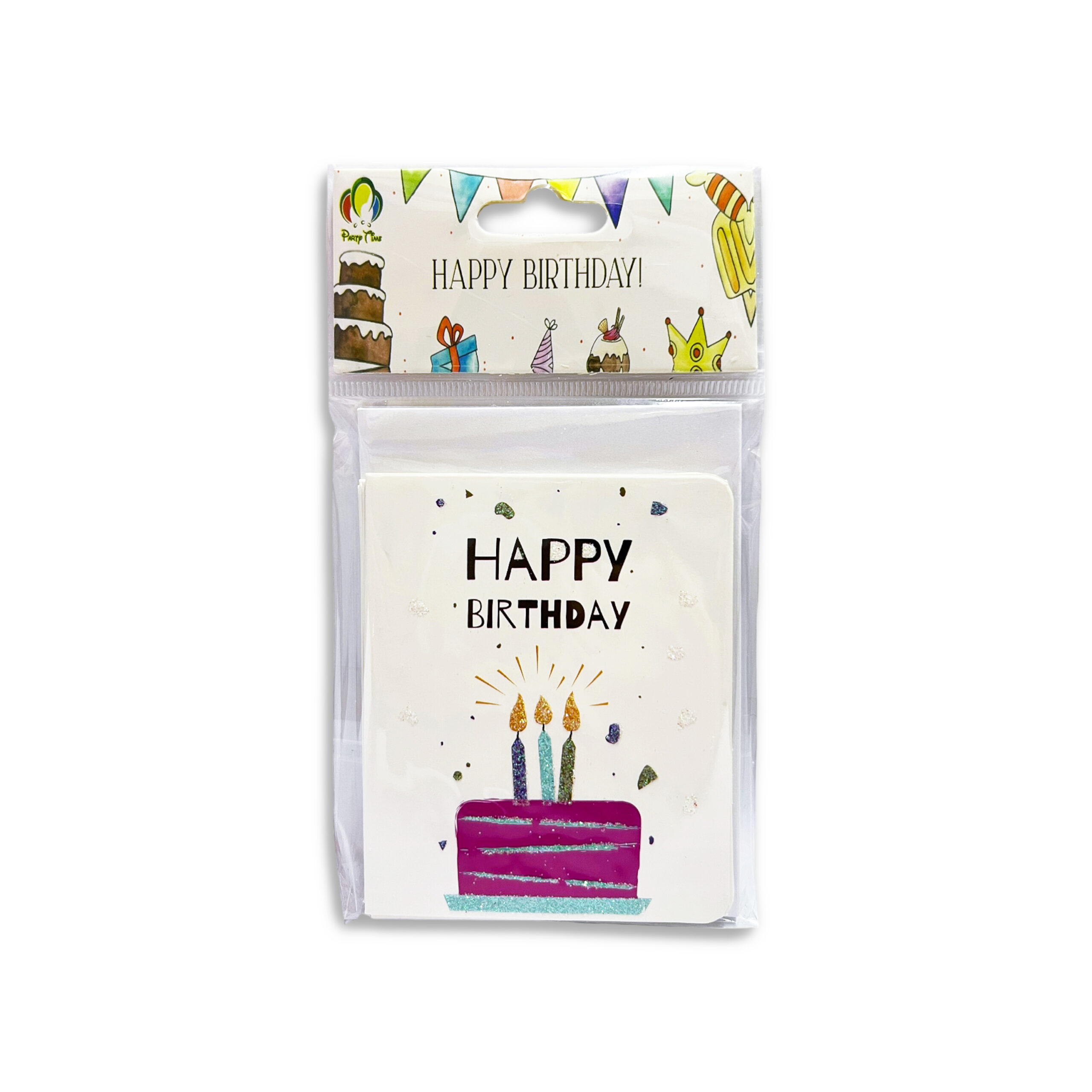 6pcs Mini Happy Birthday Greeting Cards with Envelope – Party Time Dubai