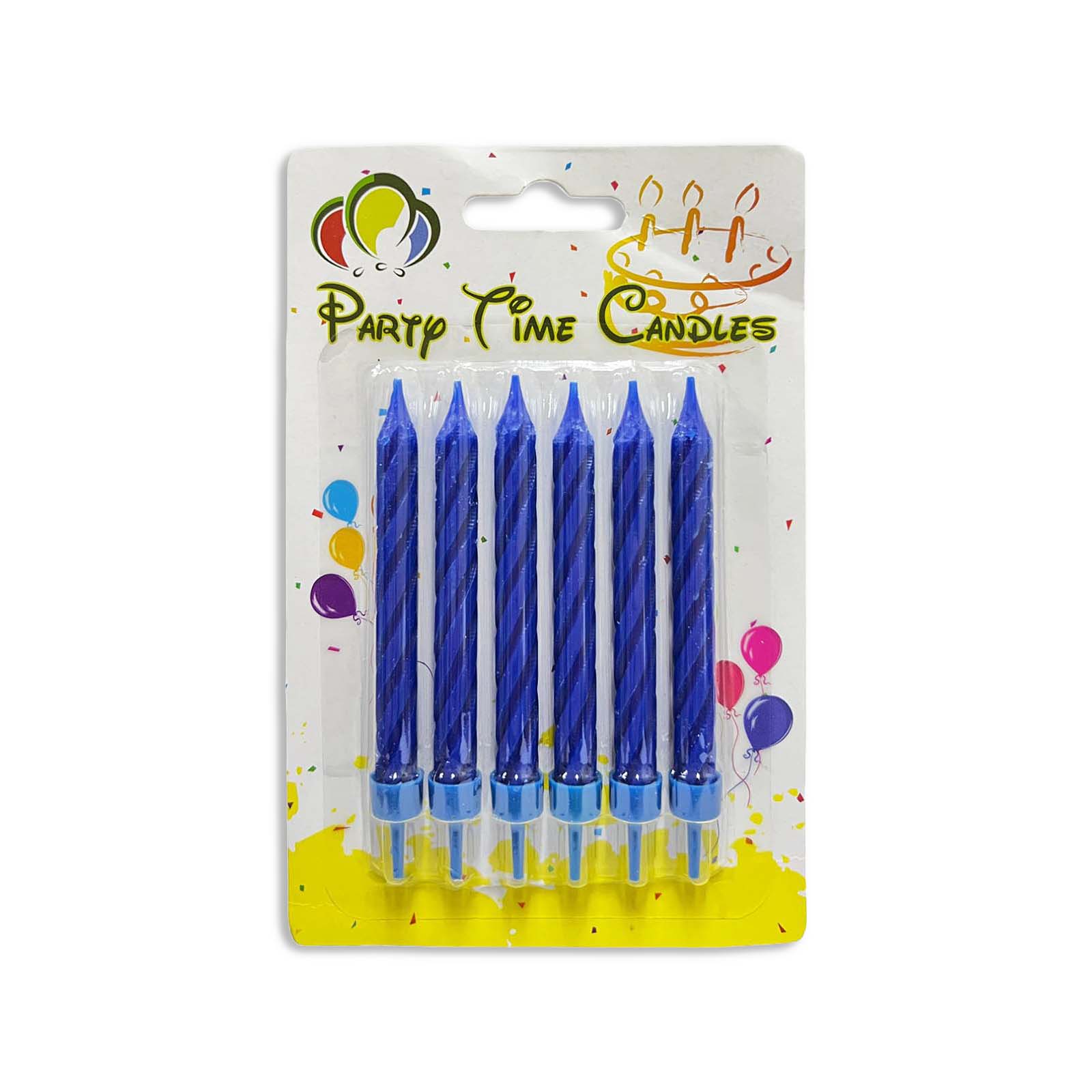 6pcs Spiral Birthday Candles, Dark Blue – Party Time Dubai