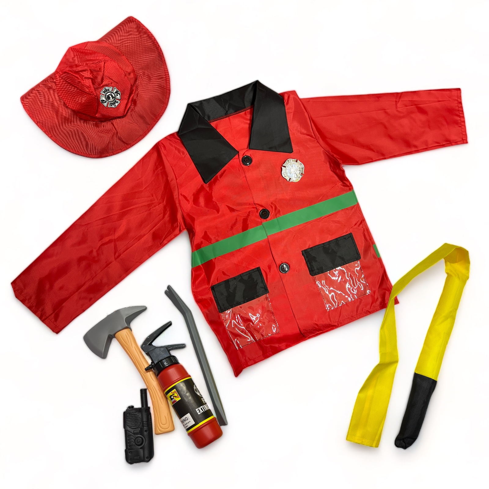 Kid’s Firefighter/Fireman Costume Set, Red – 5 to 8 Years Old – Party ...