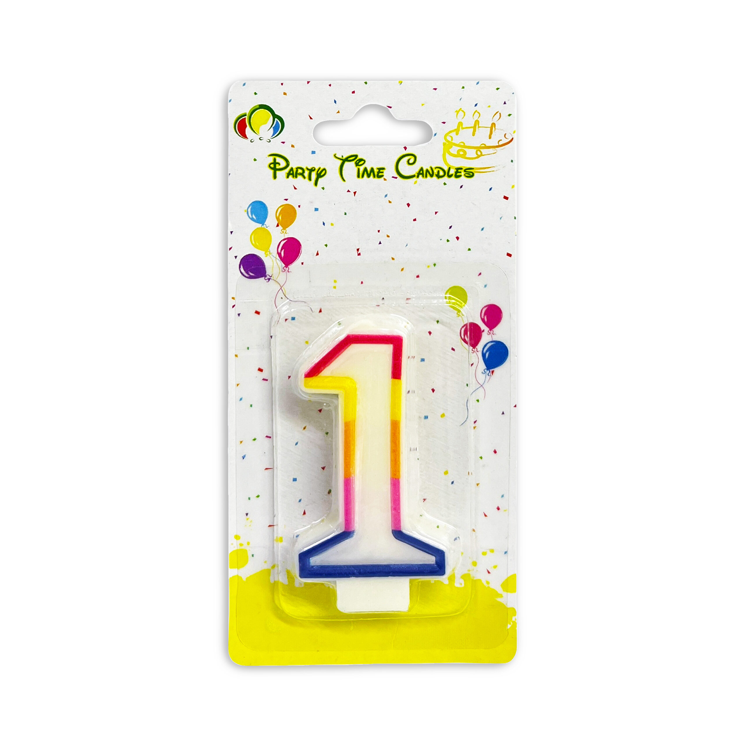 Number 1 Candle, Multicolor – Birthday Candle – Party Time Dubai