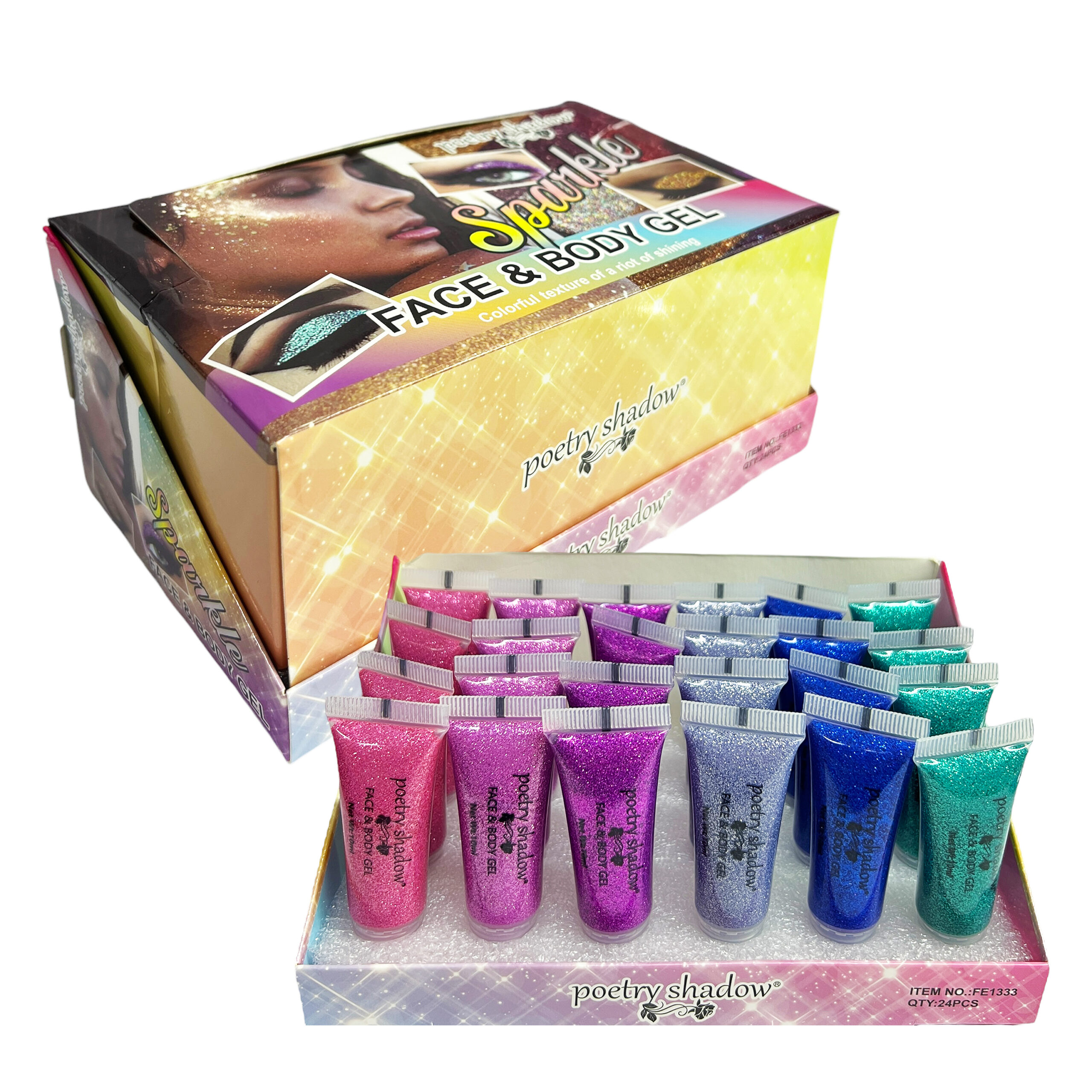 24-Pieces Tube of 10ml Face and Body Shimmering Gel, Face Paint – Party ...