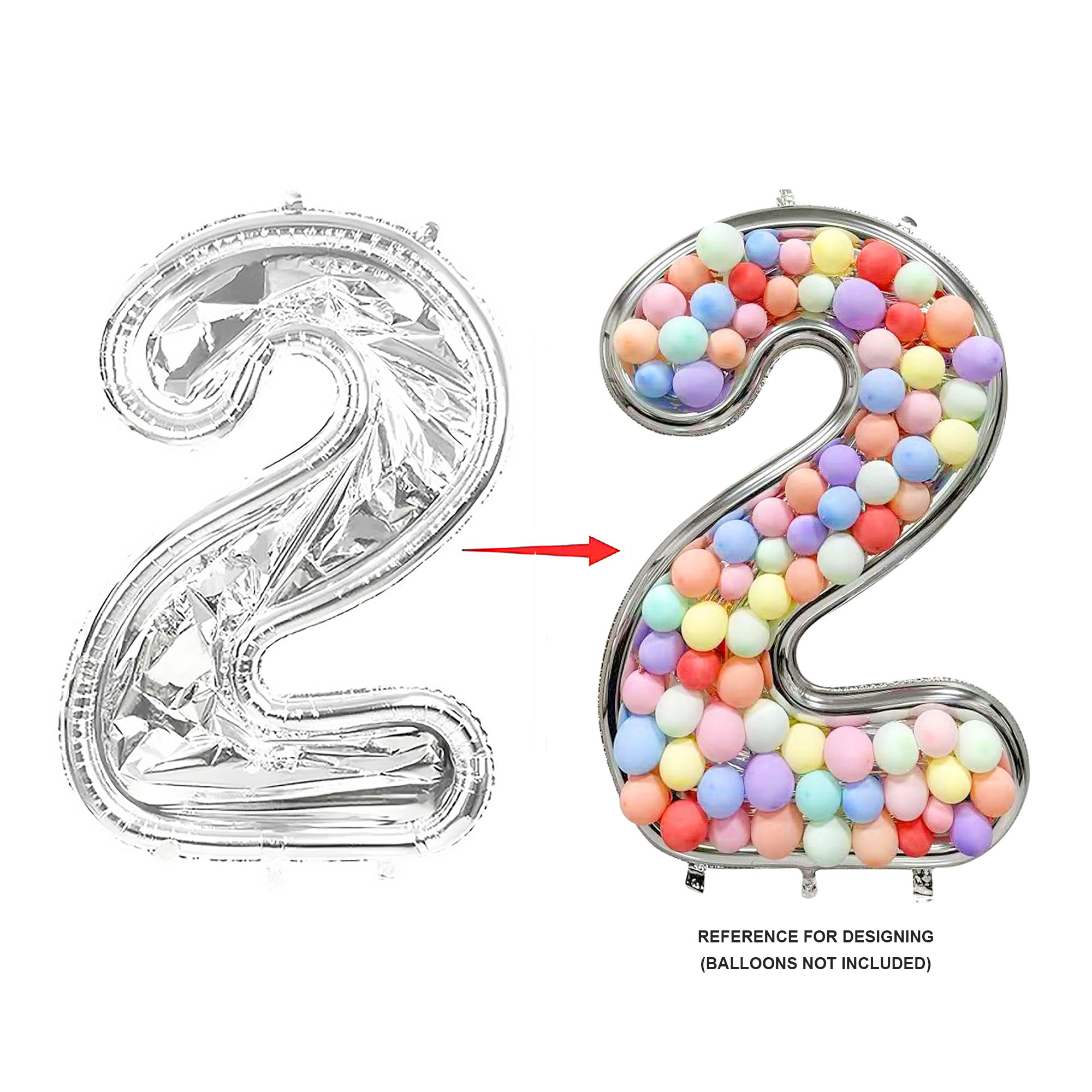 1pc 52″ Number 2 Foil Balloon Frame, Balloon Decorations – Party Time Dubai