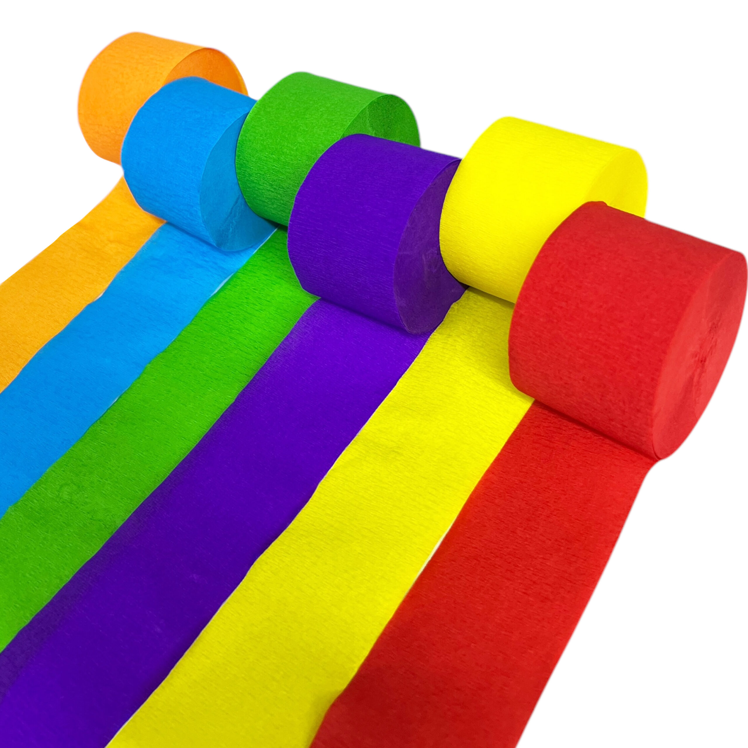 6-Pieces Rainbow Crepe Paper Streamers, Crepe Paper Rolls – Party ...
