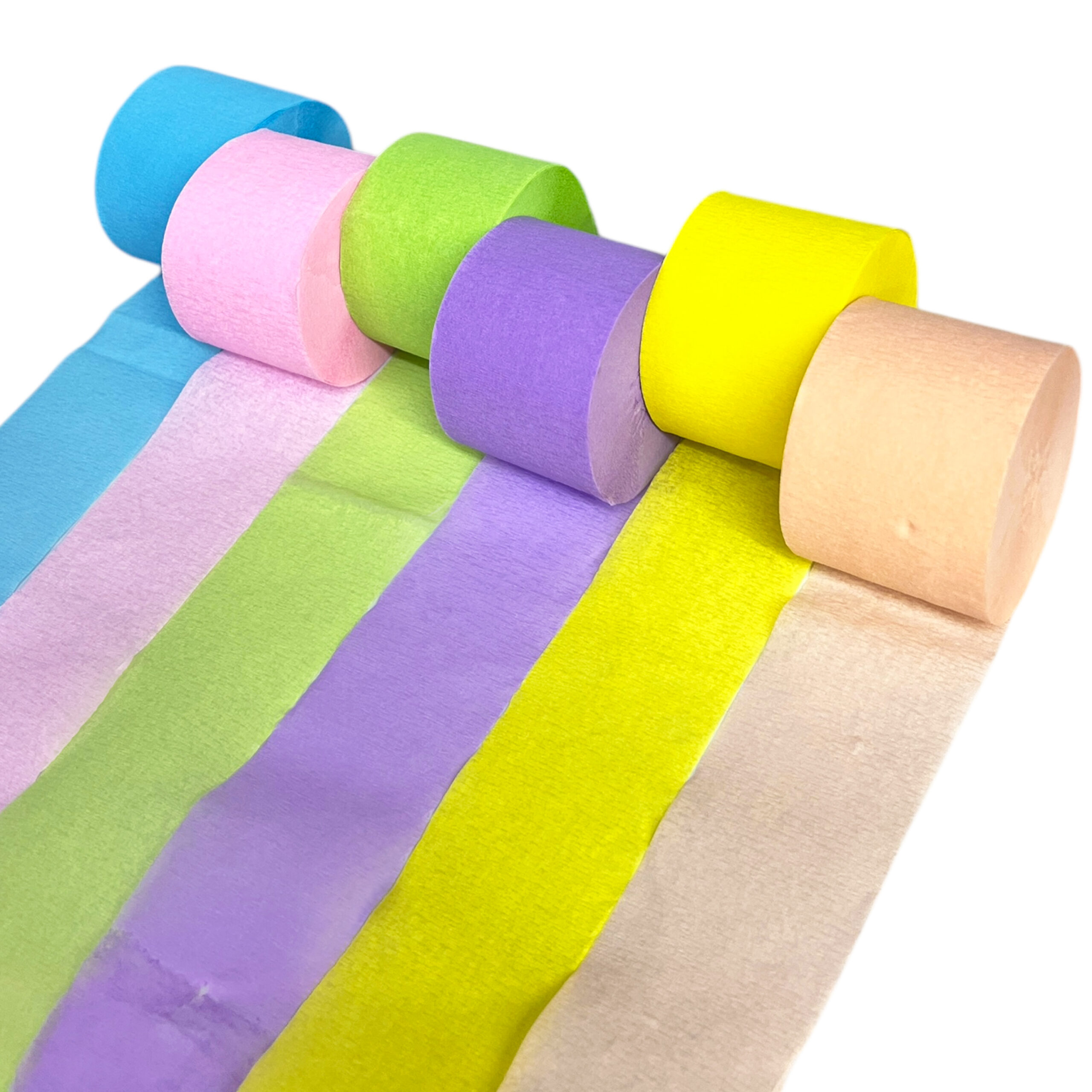 6-Pieces Multicolor Pastel Crepe Paper Streamers, Crepe Paper Rolls ...