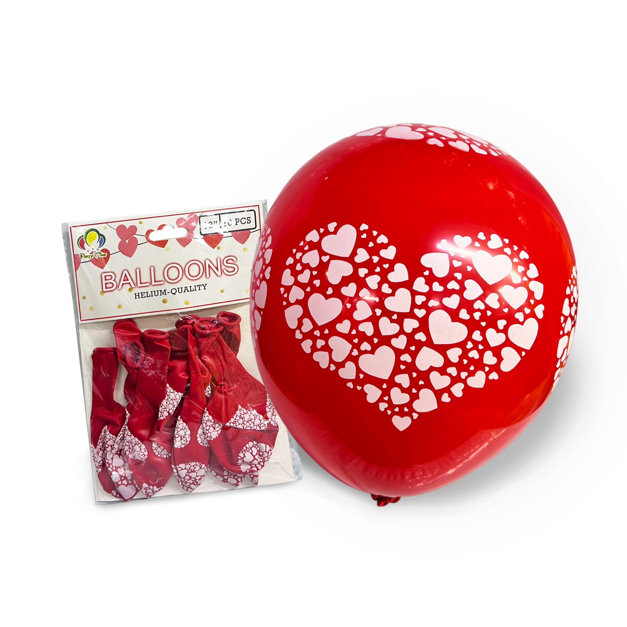 10pcs 12″ Heart Print Latex Balloons – Anniversary & Valentine’s Day ...