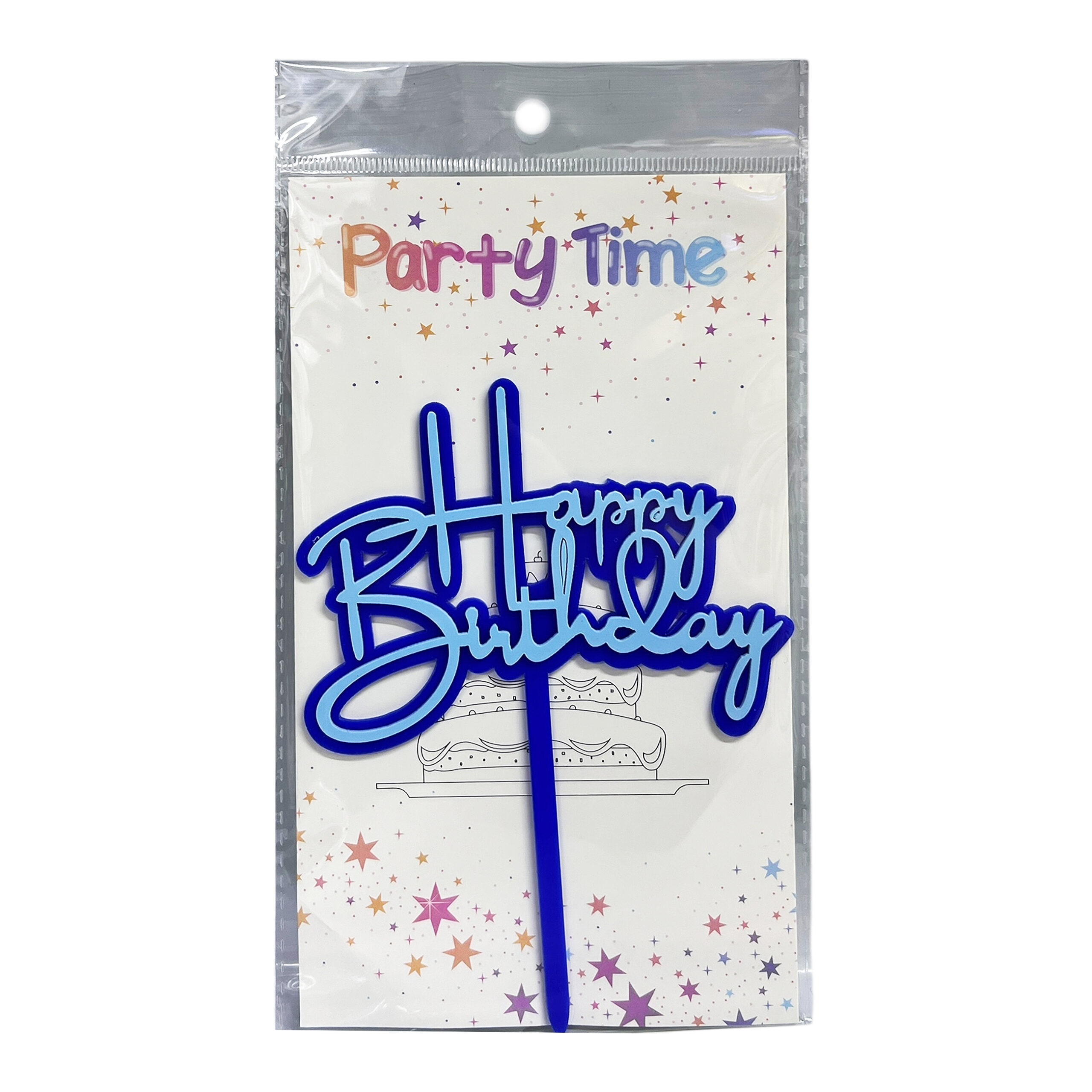 1pc Happy Birthday Cake Topper, Blue – Party Time Dubai