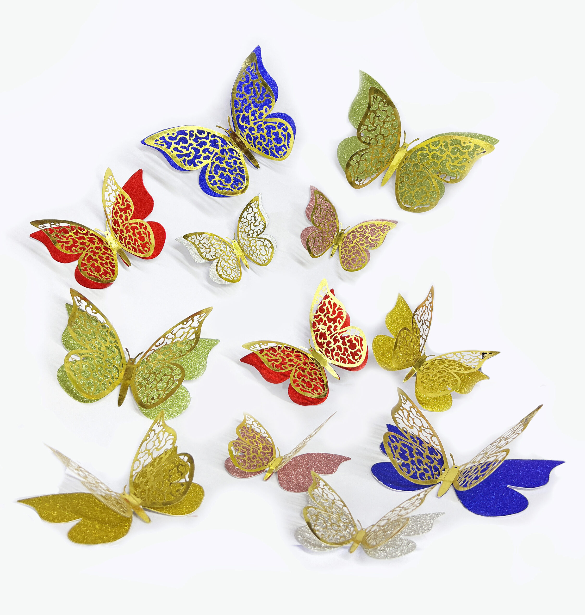 12pcs Set of 3D Butterfly Stickers – Butterfly Theme Party Decorations ...