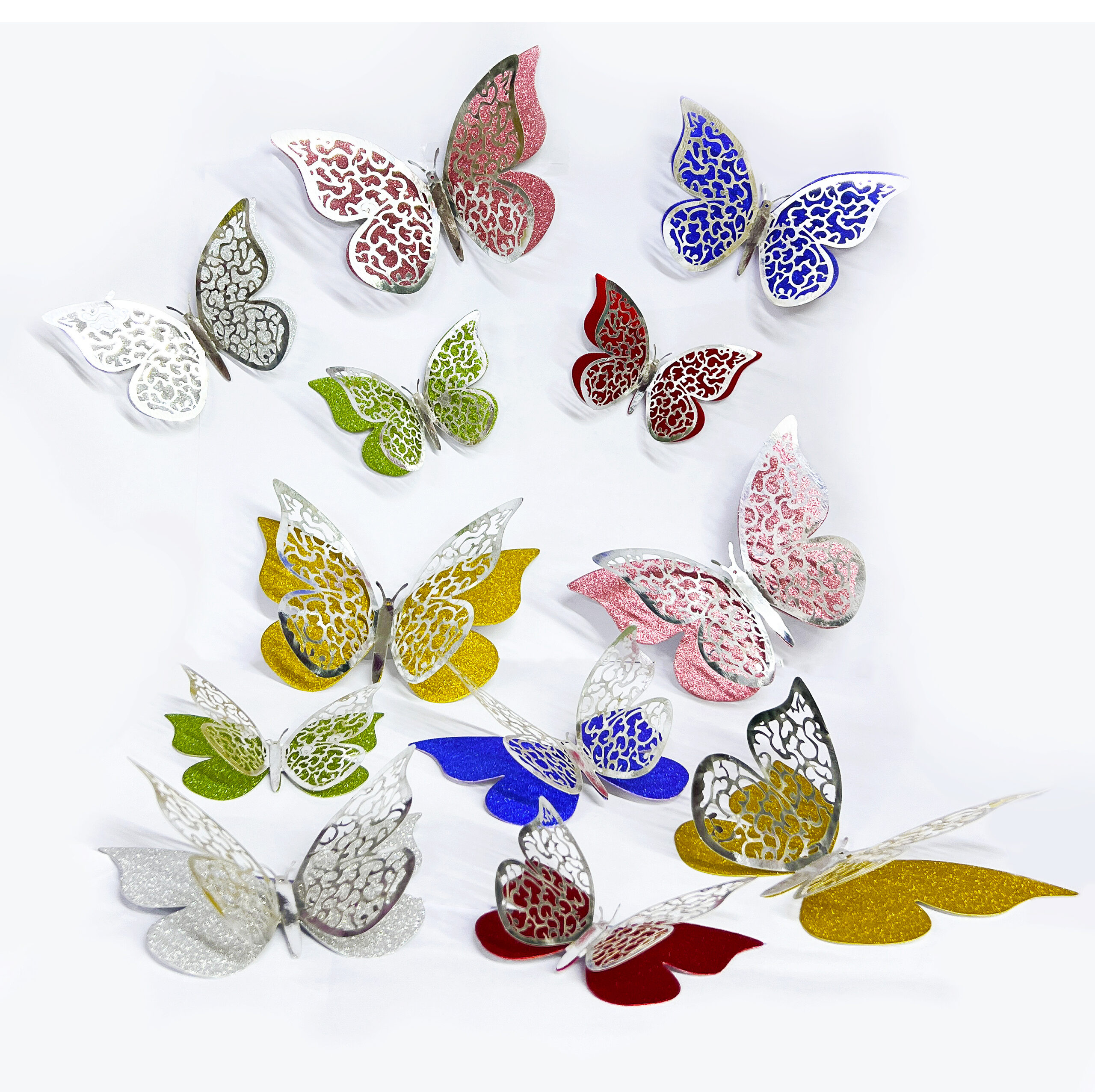 12pcs Set of 3D Butterfly Stickers – Butterfly Theme Party Decorations ...