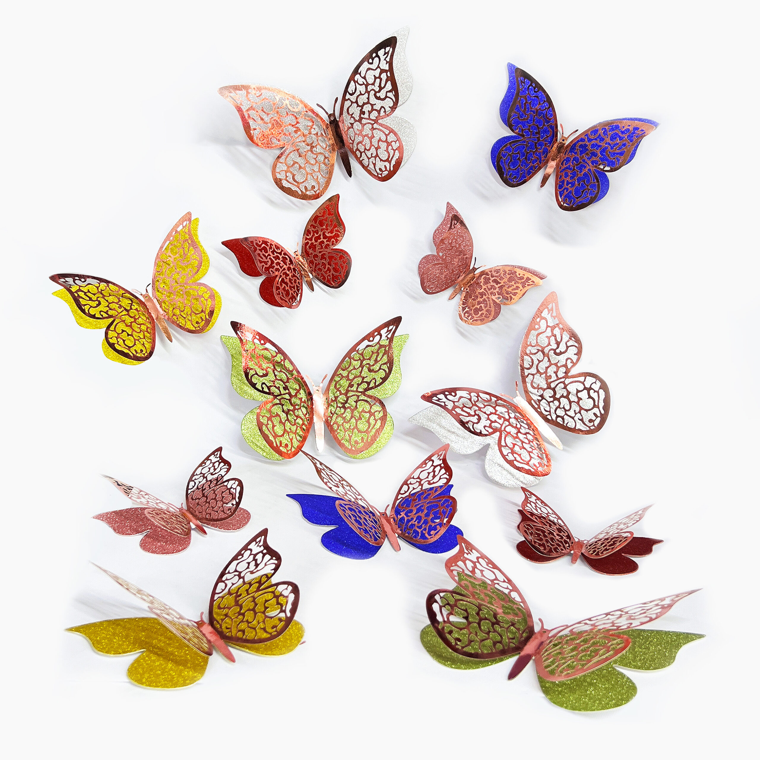 12pcs Set of 3D Butterfly Stickers – Butterfly Theme Party Decorations ...