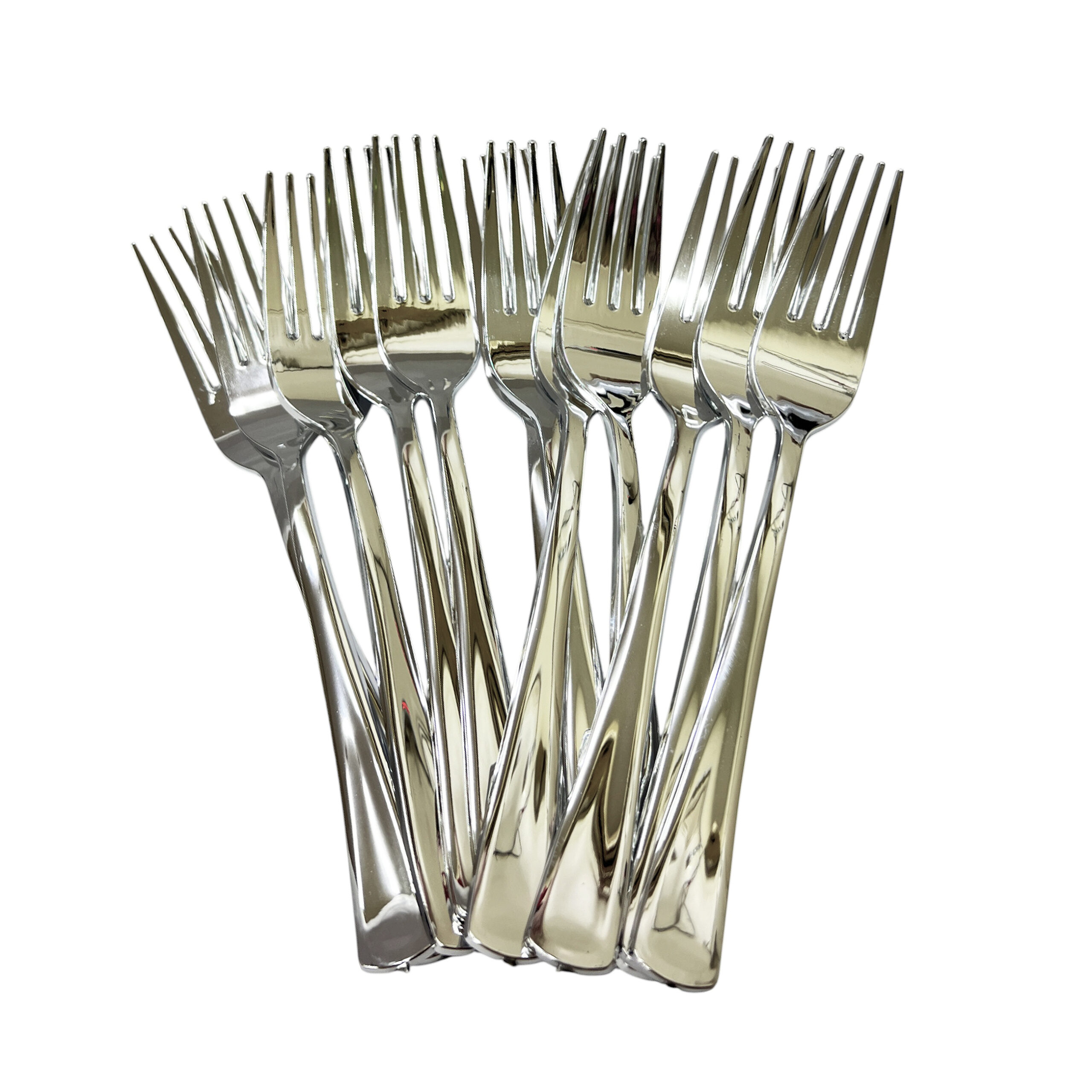 12-Pieces Silver Metallic Plastic Forks – Disposable Party Tableware ...