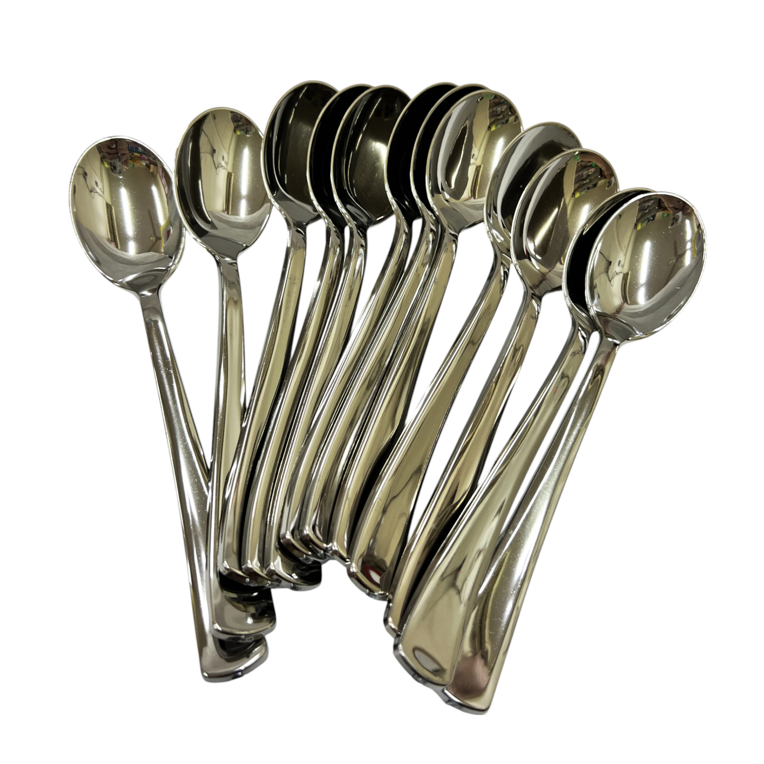 12-Pieces Dark Silver Metallic Plastic Spoons – Disposable Party ...