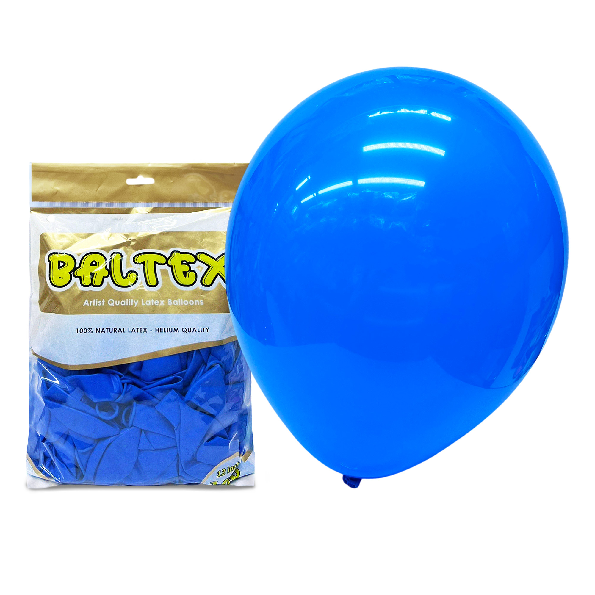 100pcs 12″ 2.8g Baltex Standard Blue Latex Balloon – Party Time Dubai
