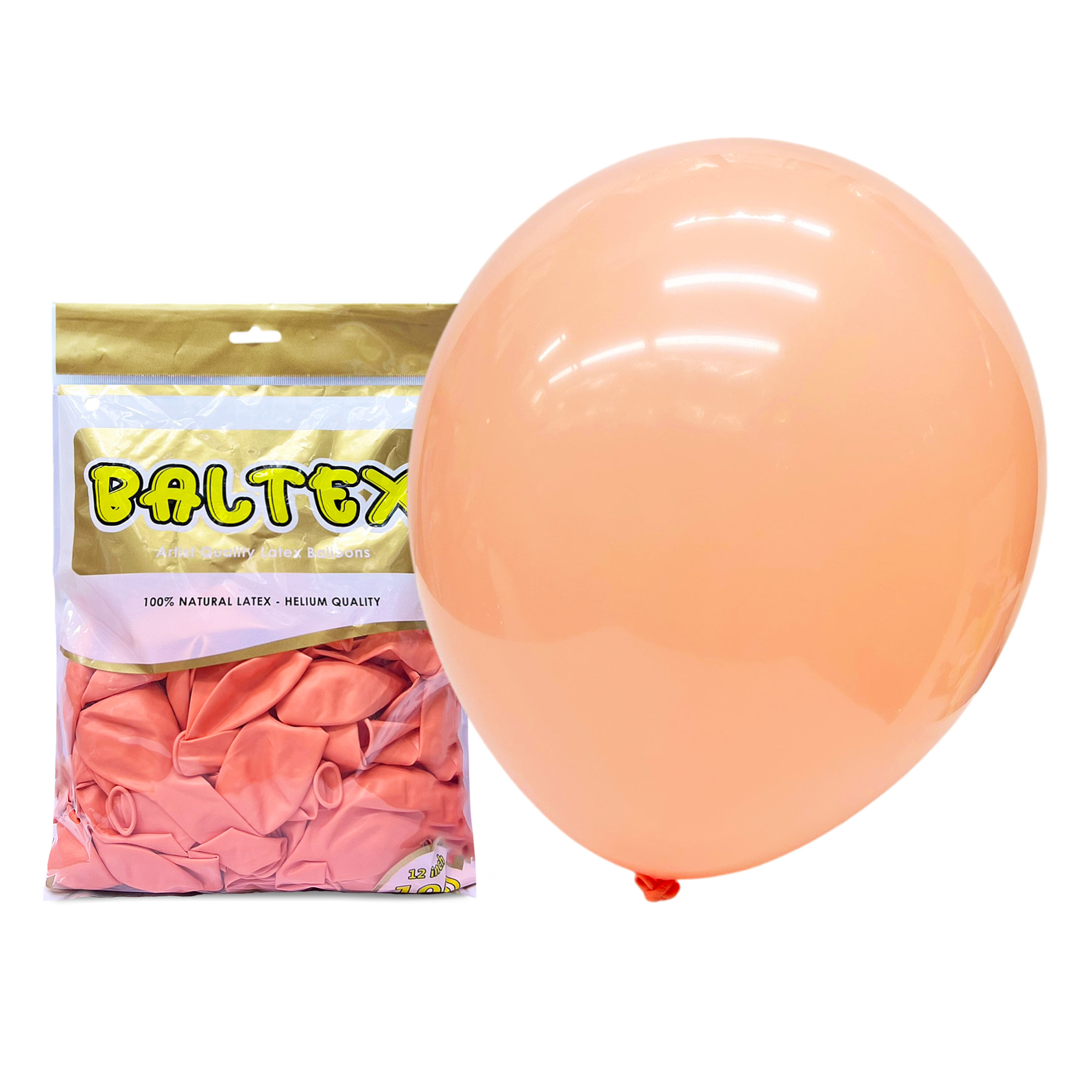 100pcs 12″ 2.8g Baltex Standard Peach Latex Balloon – Party Time Dubai