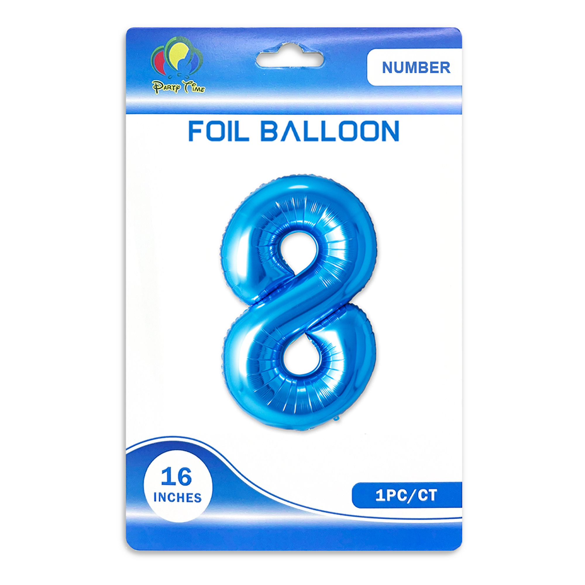 16″ Number 8 Foil Balloon, Blue – Party Time Dubai