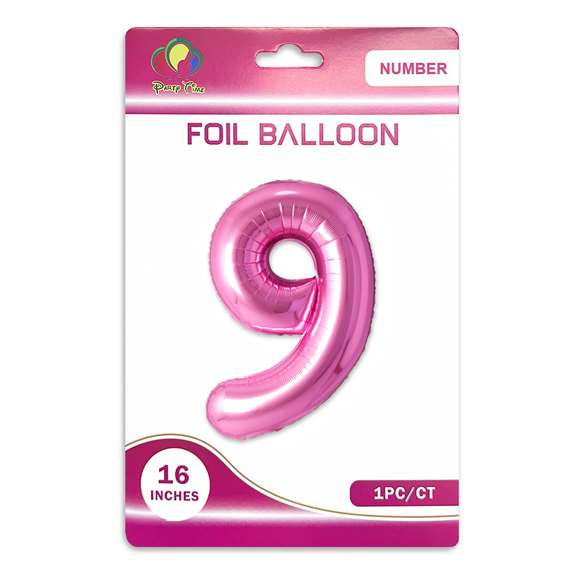 16″ Number 9 Foil Balloon, Pink – Party Time Dubai