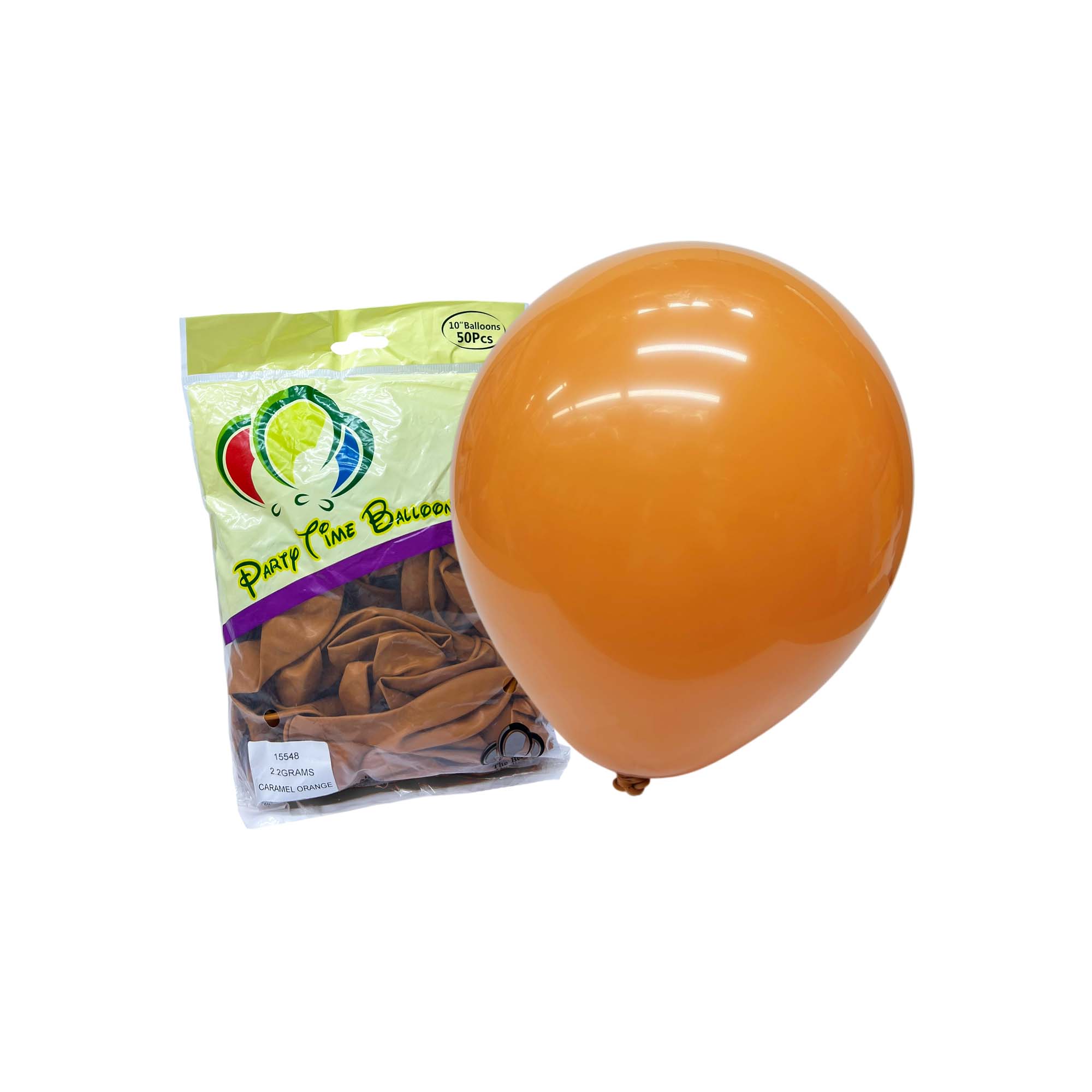 50pcs 10″ 2.2g Party Time Standard Caramel Orange Latex Balloons ...