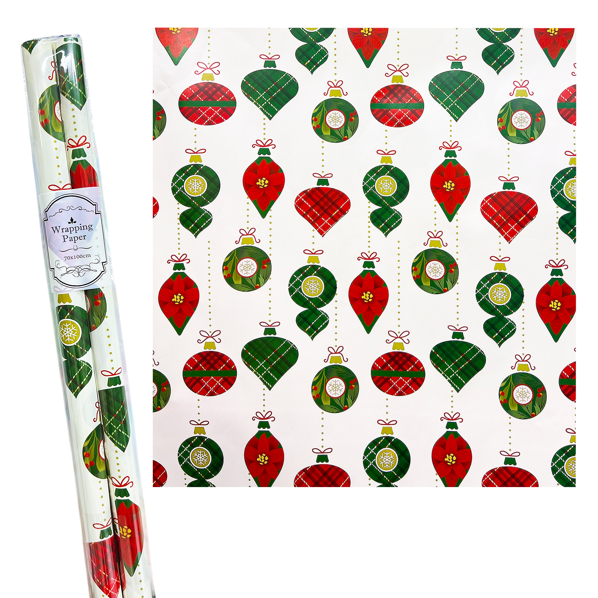 2 Rolls 70x100cm Christmas Gift Wrapping Paper Rolls – Party Time Dubai