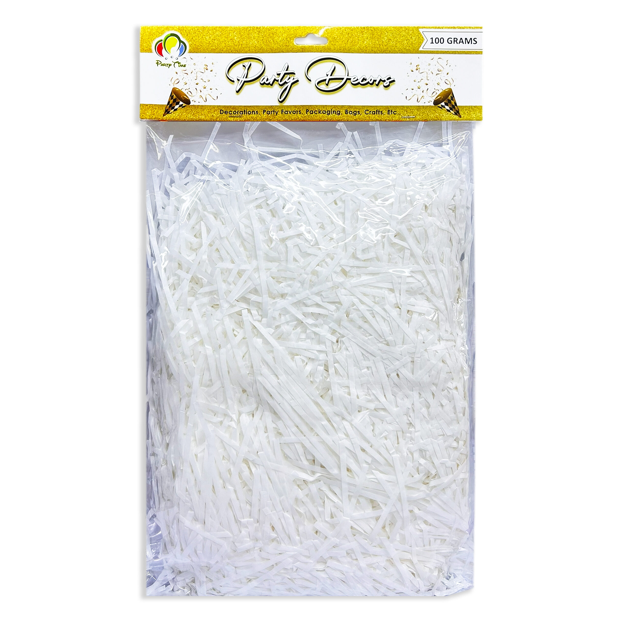 100grams White Shredded Papers, Gift Box Fillers – Party Time Dubai