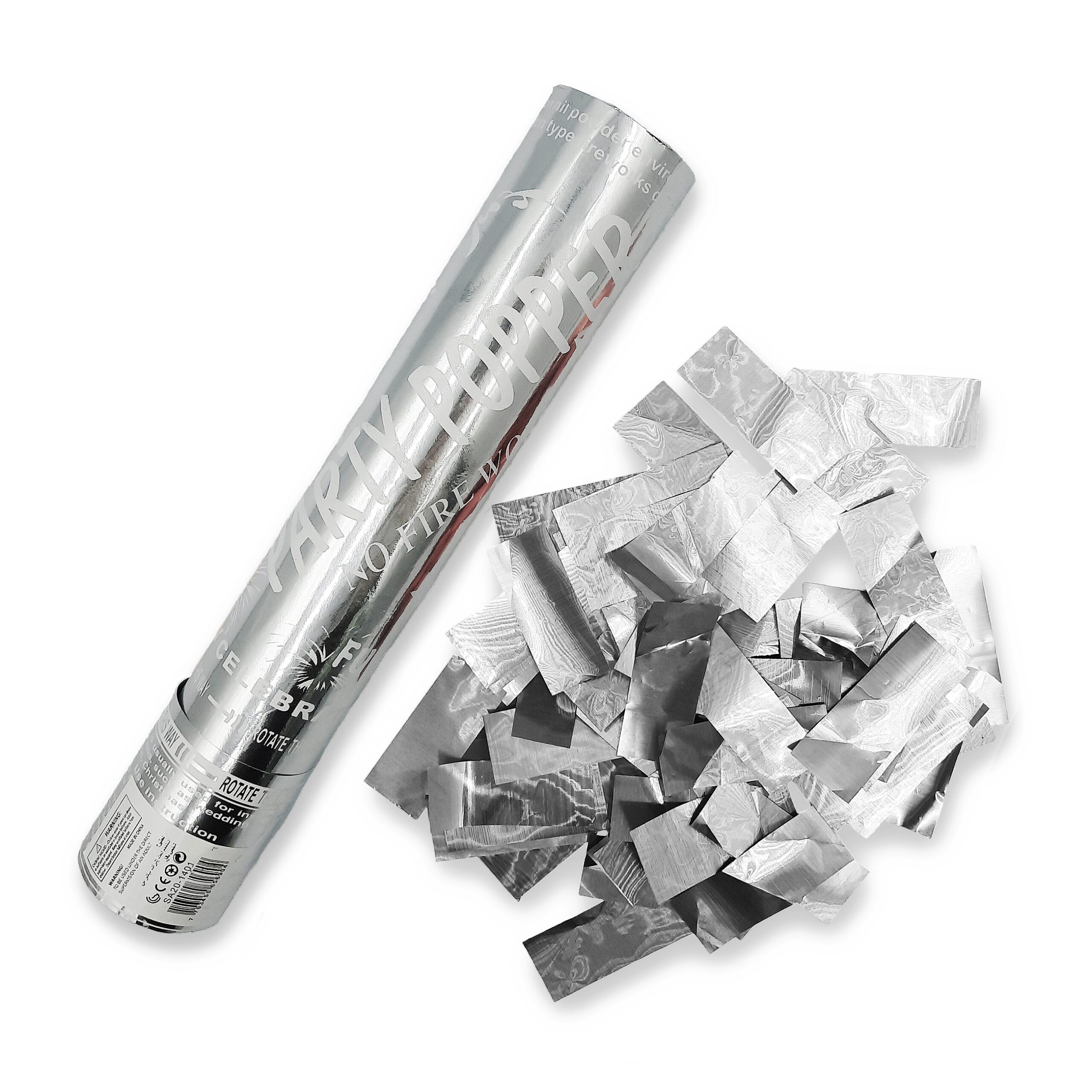 Box of 12pcs 30cm Party Popper, Silver – Party Supplies – Party Time Dubai